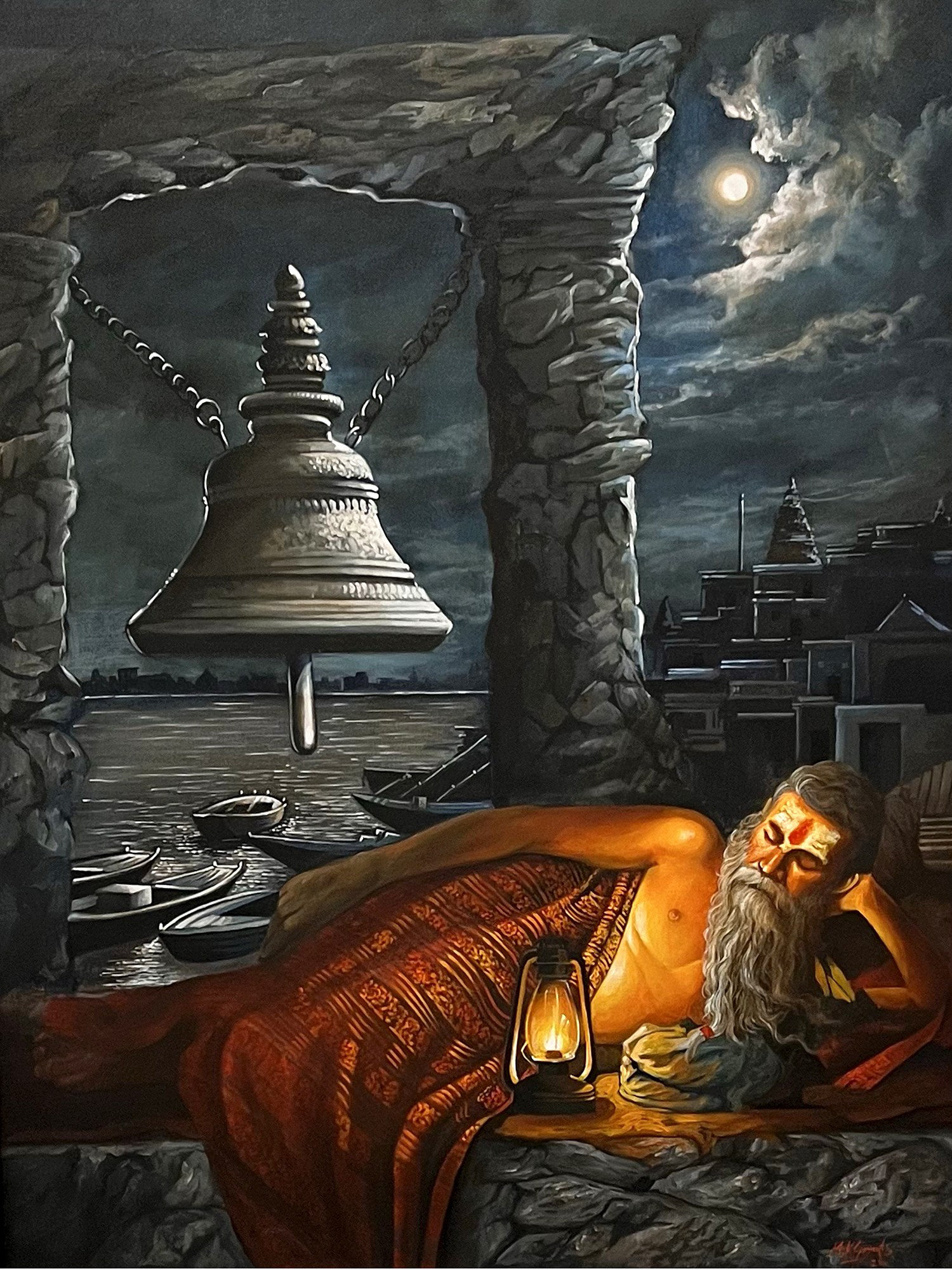 Exotic India God's Abode Is My Home | Painting By Mk Goyal | Acrylic On Canvas | Wayfair